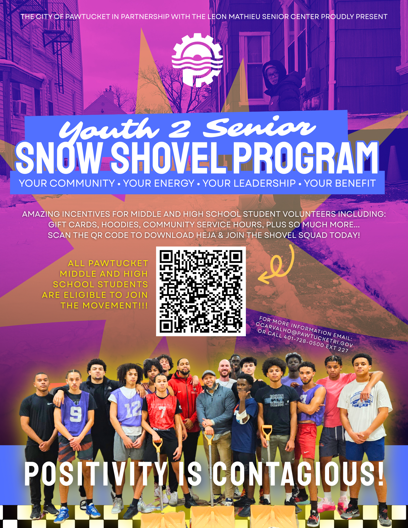 Youth 2 Seniors Snow Shovel Program – Lyman B. Goff Middle School