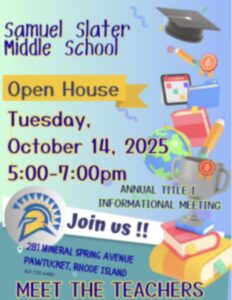 Slater Middle School Open House – Samuel Slater Middle School