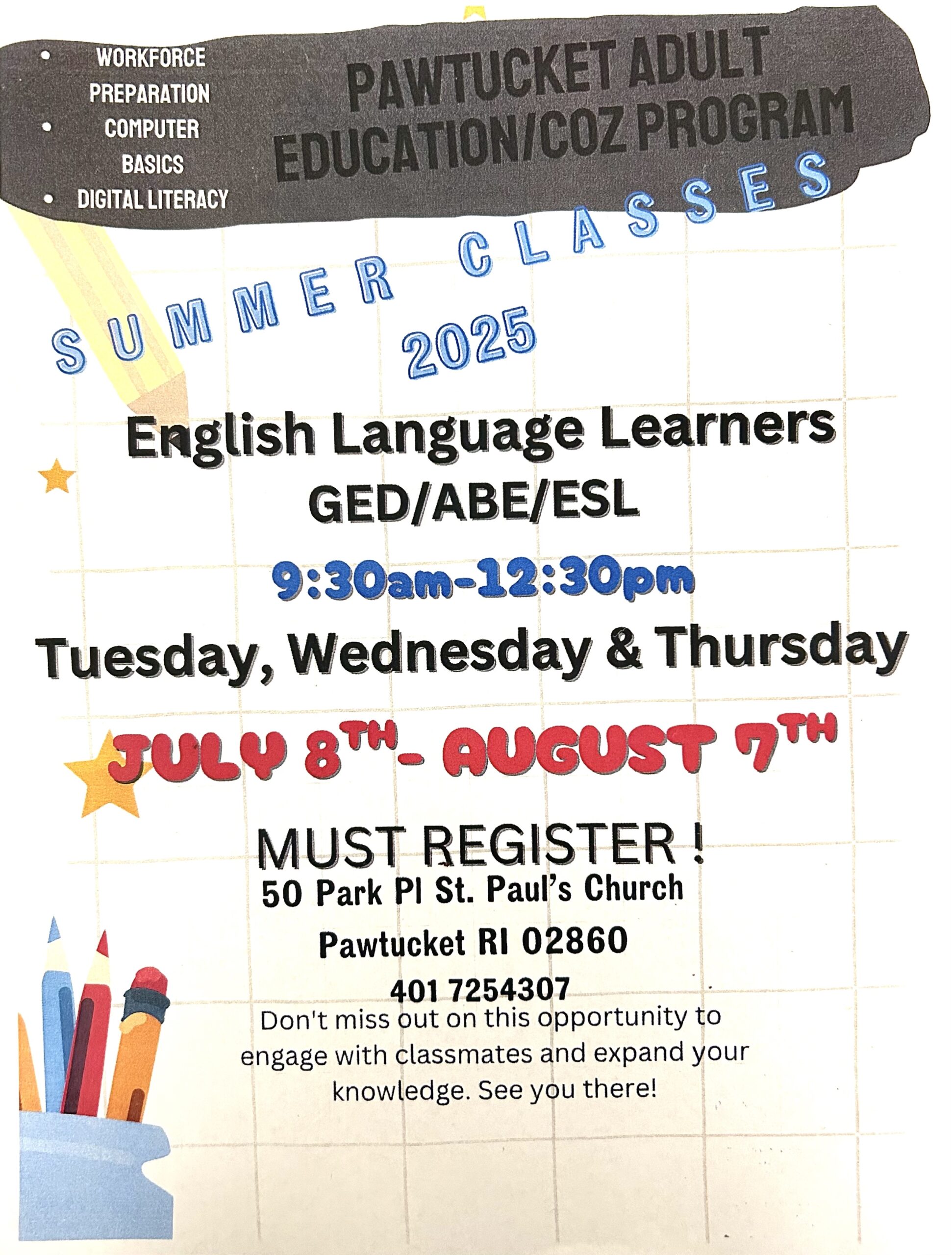 2025 Summer Programs & Activities – Pawtucket School Department