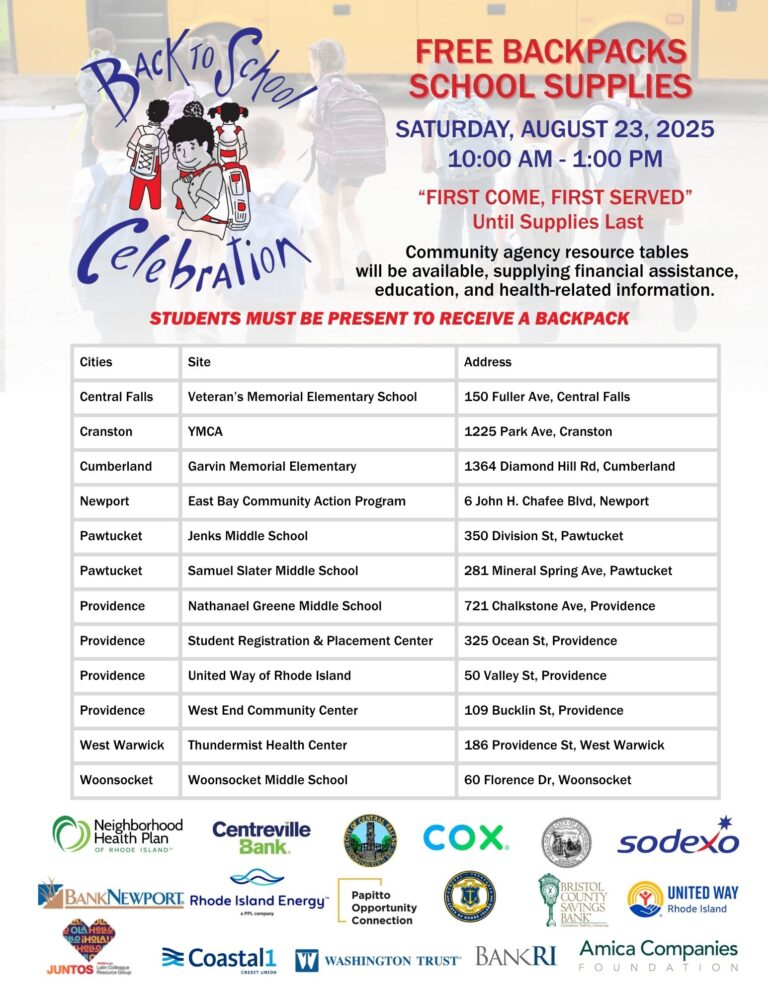 Back to School Celebration / Free Backpacks Giveaway – Pawtucket School ...