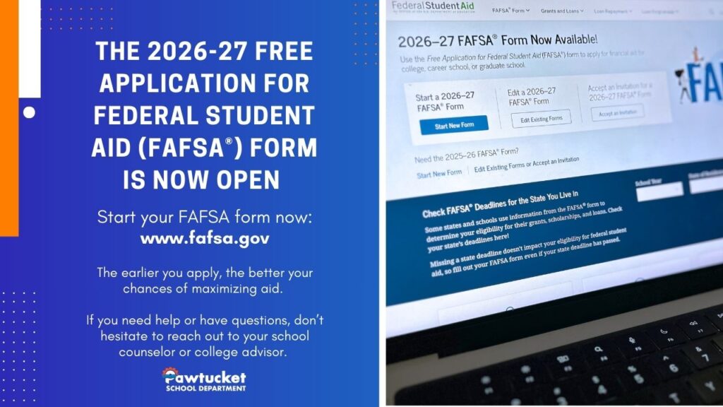 The 2026-27 FAFSA Form is now Live – Pawtucket School Department